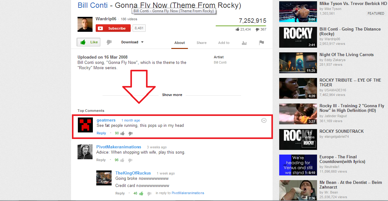 Rocky Theme song Comment